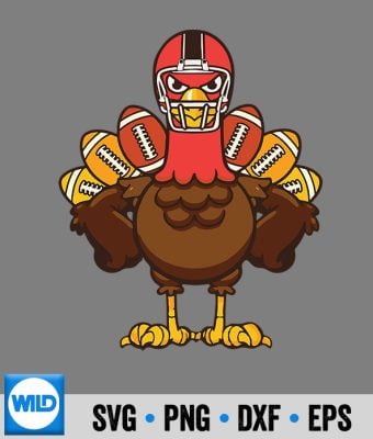 Thanksgiving Football Gobble Turkey SVG, Football SVG