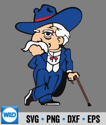 Ole Miss Colonel Reb Blue SVG, Ole Miss SVG Cut File - WildSvg