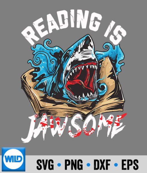 Book Lover Reading Is Jawsome Teacher SVG, Book SVG Cut File - WildSvg