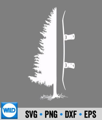 Snowboard Pine Tree Sport SVG, Snowboarding SVG Cut File - WildSvg