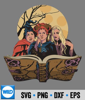 Hocus Pocus SVG, Hocus Pocus Reading Magic Book SVG Cut File - WildSvg