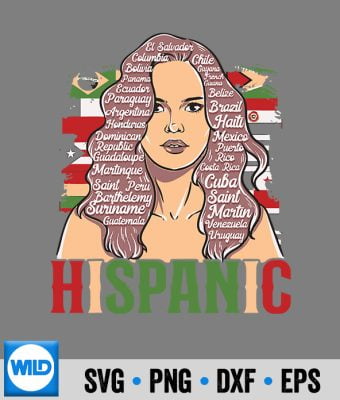 Latina Woman SVG, Latina Woman Art Hispanic Heritage Month Latin ...