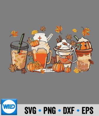 Coffee SVG, Nurse Fall Coffee Pumpkin Latte Thankful Nurse Thanksgiving ...
