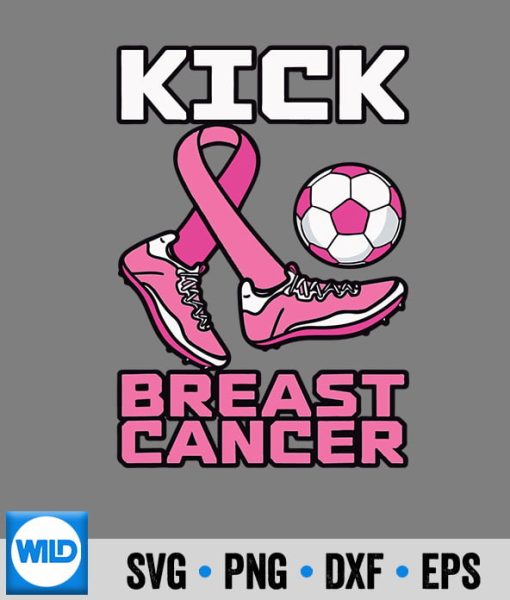 Cancer SVG, Soccer Ball Pink Awareness Ribbon Kick Breast Cancer SVG ...