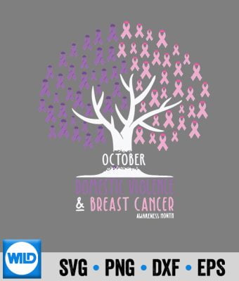 Cancer SVG, Ribbon Tree Breast Cancer And Domestic Violence Awareness ...