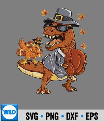 Thanksgiving SVG, Thanksgiving T Rex Dabbing Turkey Pilgrim SVG Cut ...