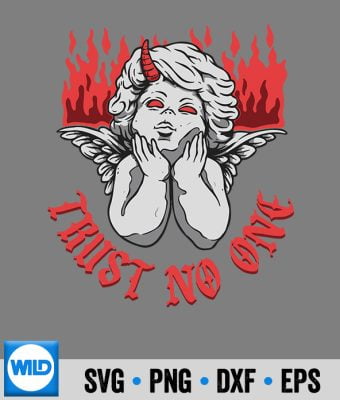 Trust No One Gothic SVG, Trust No One Gothic Devil Cupid Statue ...