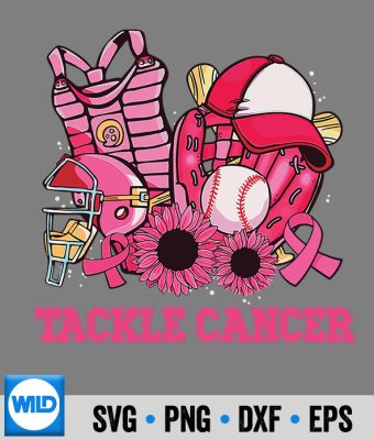 Baseball SVG, Tackle Cancer Baseball Pink Ribbon Sunflower Breast ...