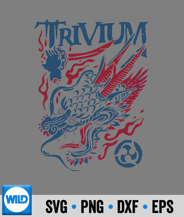 Trivium Screaming Dragon SVG, Trivium Screaming Dragon Color Vintage ...