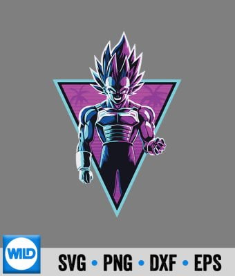 Dragon Ball SVG, Retro Vegeta Classic Vintage SVG Cut File - WildSvg