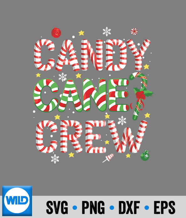 Candy Cane Crew SVG, Candy Cane Crew Christmas Xmas SVG - WildSvg