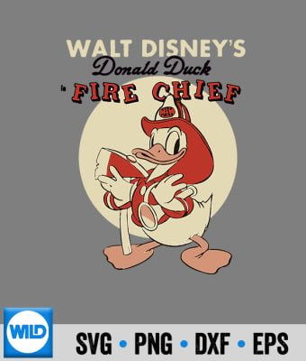 Disney Donald Duck SVG, Disney Donald Duck Fire Chief SVG - WildSvg