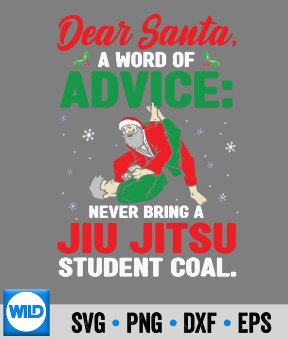 Christmas SVG, Funny Jiu Jitsu Christmas Bjj Santa Claus Jiujitsu Xmas ...