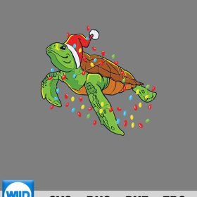 Turtle SVG, Sea Turtle Christmas Lights Santa Hat Merry Christmas Retro ...