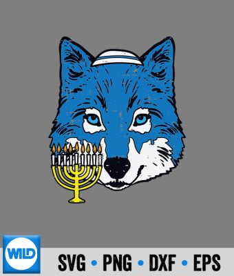 Wolf SVG, Hanukkah Wolf Chanukah Jewish Girls SVG - WildSvg