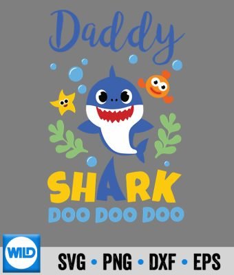 Shark SVG, Daddy Shark Cute Baby Shark Matching Family Set Doo Doo SVG ...