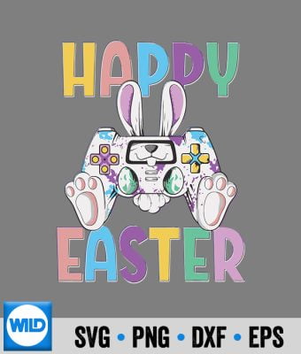 Happy Easter Gaming SVG, Happy Easter Gaming Controllers Bunny SVG ...