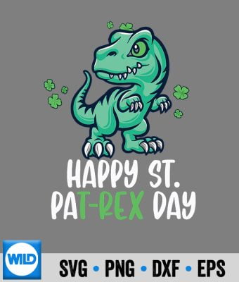 St Patricks Day SVG, Patricks Day Dinosaur Shamrock Leprechaun Irish ...