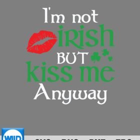 St Patricks Day SVG, Im Not Irish But Kiss Me Anyway Messy Bun St ...