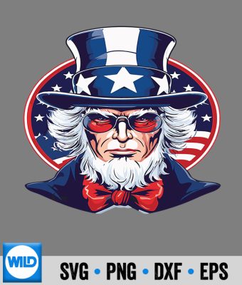 Patriotic SVG, Uncle Sam With Patriotic Usa Flag American Independence ...