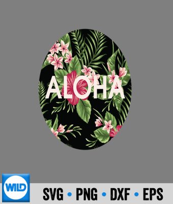 Aloha SVG, Aloha Hawaiian Flower Pattern Vintage SVG - WildSvg