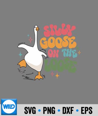 Silly Goose On The Loose SVG, Silly Goose On The Loose Retro Groovy ...