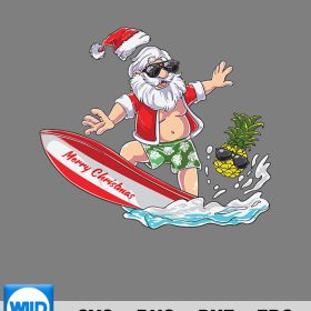 Christmas In July SVG, Christmas In July Santa Hawaiian Summer Surf ...