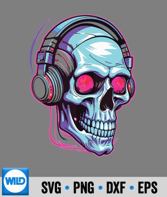 Skull SVG, Party Skull Drum And Bass Festival Rave Skeleton SVG - WildSvg