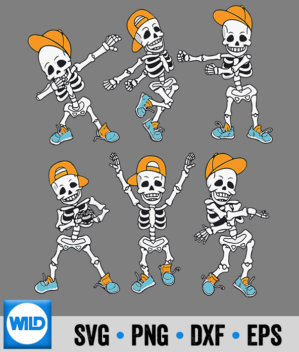 Halloween SVG, Dancing Skeleton Dabbing Skeletons Dance Girls SVG - WildSvg