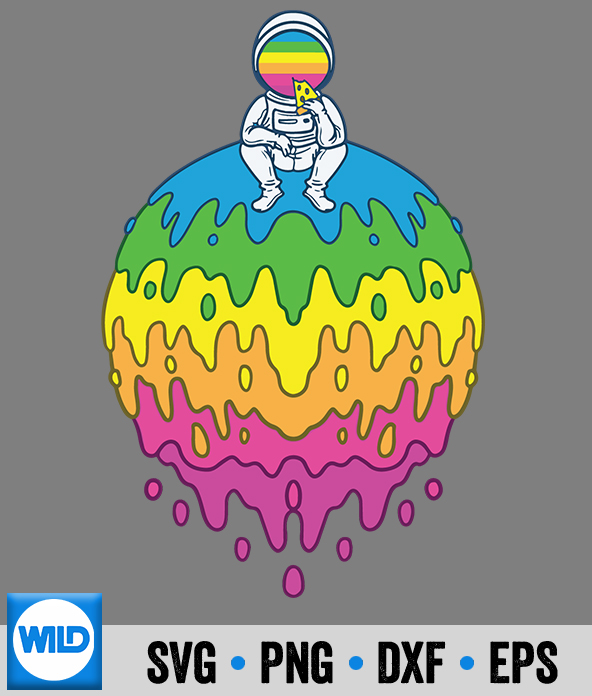 Astronauts SVG, Astronaut Rainbow Planet Pizza Rave Techno Edm Lover ...