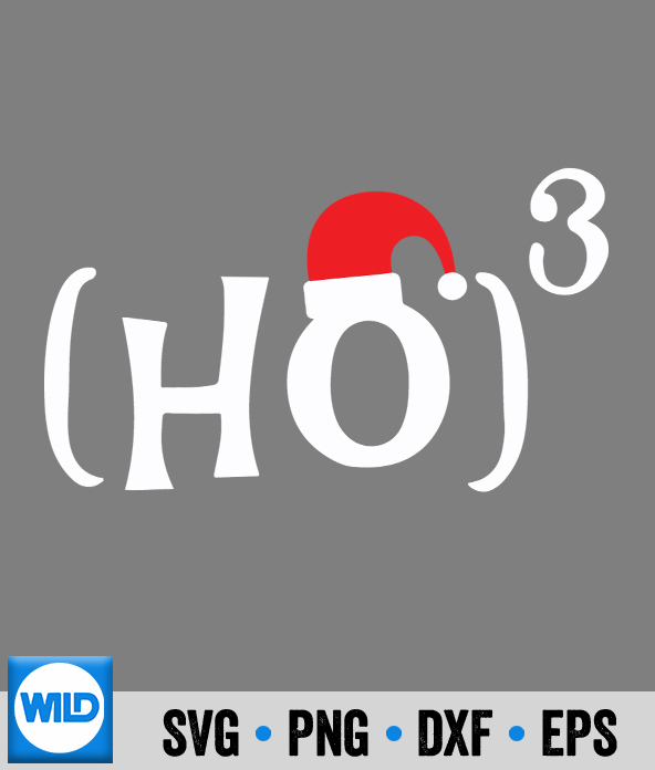 Santa Ho Ho Ho SVG, Ho Cubed Christmas Math Happy Terrific SVG - WildSvg