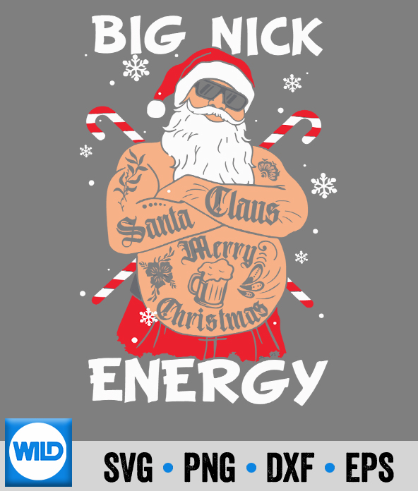 Christmas SVG, Big Nick Energy Santa Christmas Family Matching SVG ...