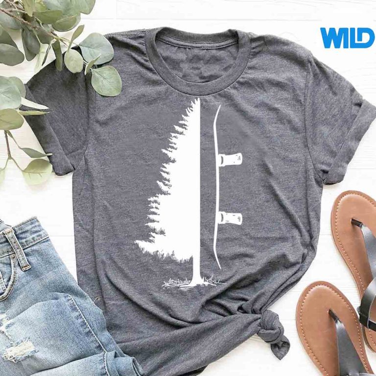 Snowboard Pine Tree Sport SVG, Snowboarding SVG Cut File - WildSvg