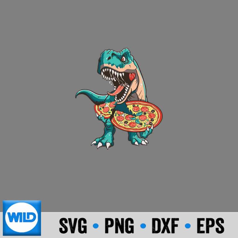 Pizzasaurus SVG, Pizzasaurus Rex Eating Pizza Dinosaur SVG - WildSvg