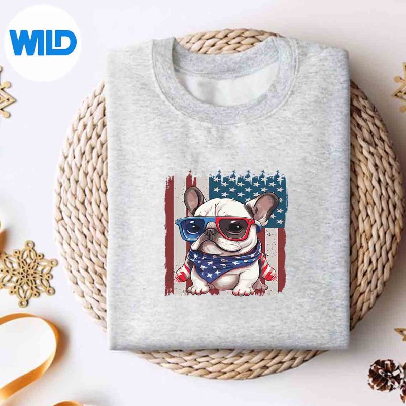 Independence Day SVG, Retro American Flag French Bulldog Dad Mom 4th Of ...