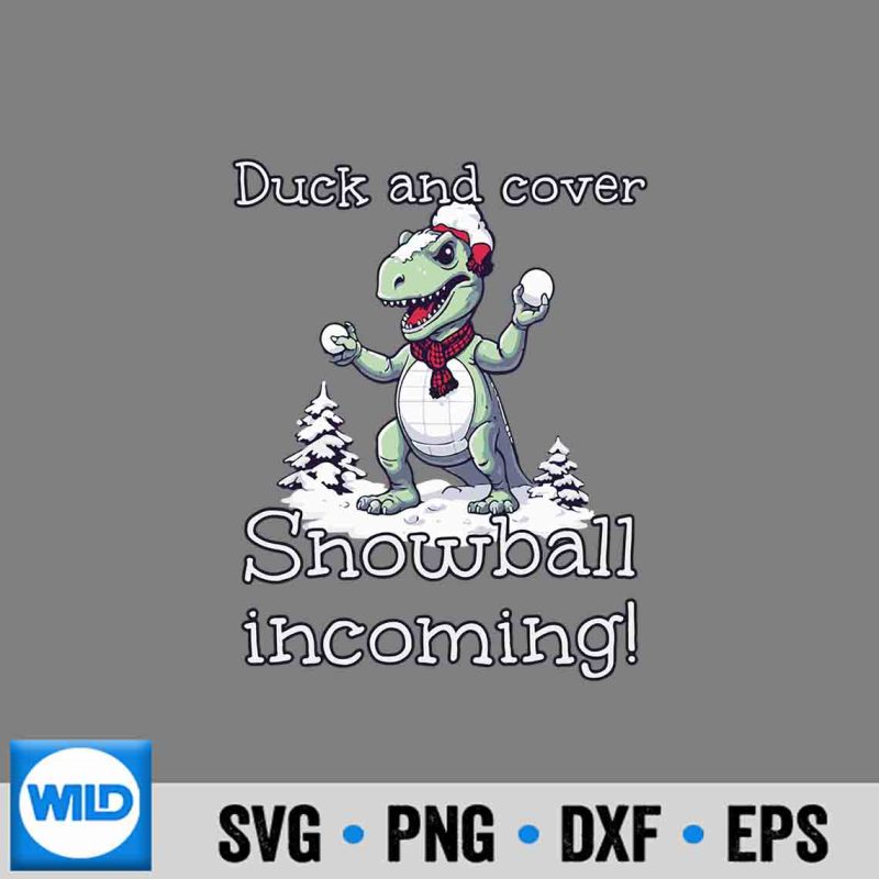 T Rex SVG, T Rex Snowballer For Snowball Fight Season SVG - WildSvg