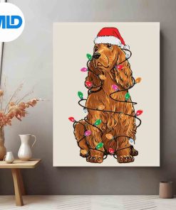 Cocker Spaniel SVG, Christmas Cocker Spaniel Santa Hat Dog Xmas Lights ...
