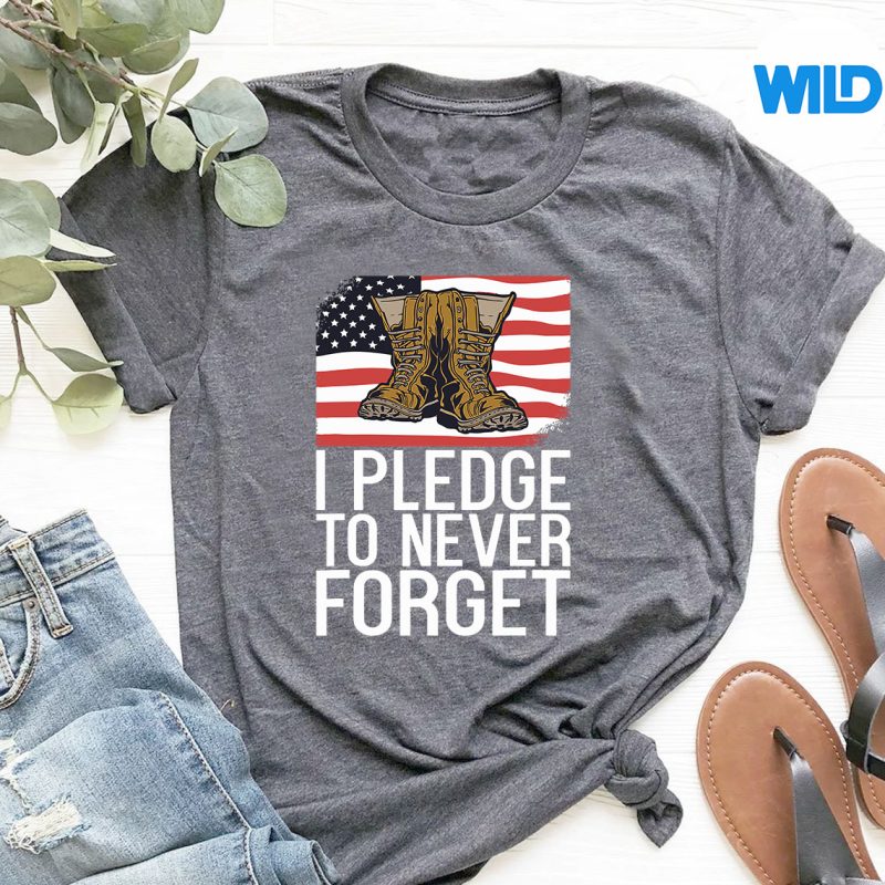 I Pledge To Never Forget Soldier SVG, Veteran SVG Cut File - WildSvg