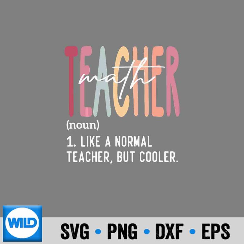 100th Day Of School SVG, Like Normal Teacher Except Cooler Vintage Math ...