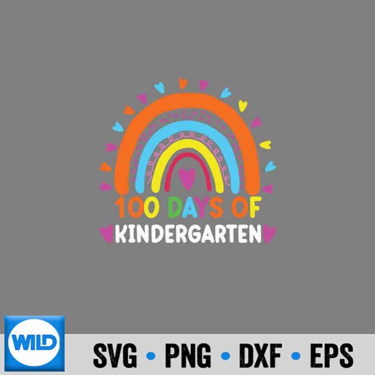 100th Day Of School SVG, 100 Days Of Kindergarten School Teacher ...