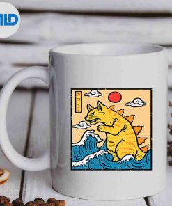 Cat Catzilla SVG, Cat Catzilla Japanese Wave Art SVG - WildSvg