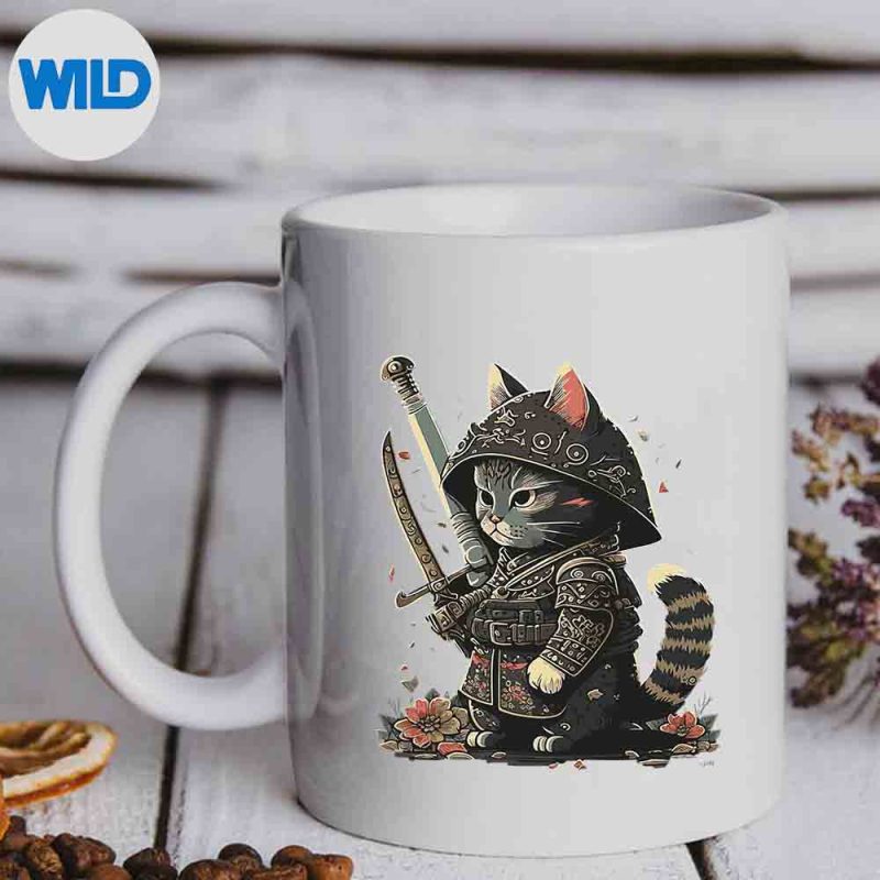 Japanese Samurai Cat SVG, Japanese Samurai Cat Tattoo Kawaii Ninja Cat ...