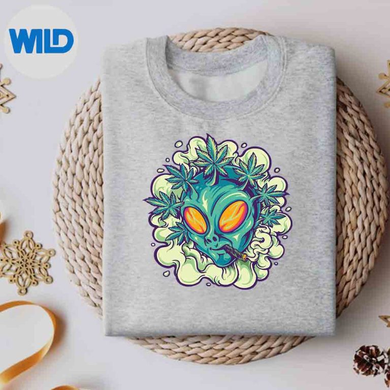 Alien Head Weed SVG, Colorful Alien Head Weed Cloud SVG - WildSvg