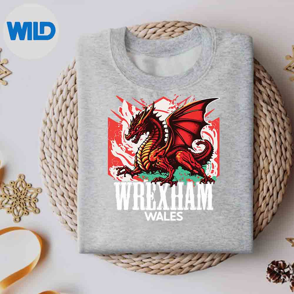 Wrexham Wales SVG, Wrexham Wales Welsh Flag Y Ddraig Goch Dragon SVG - WildSvg