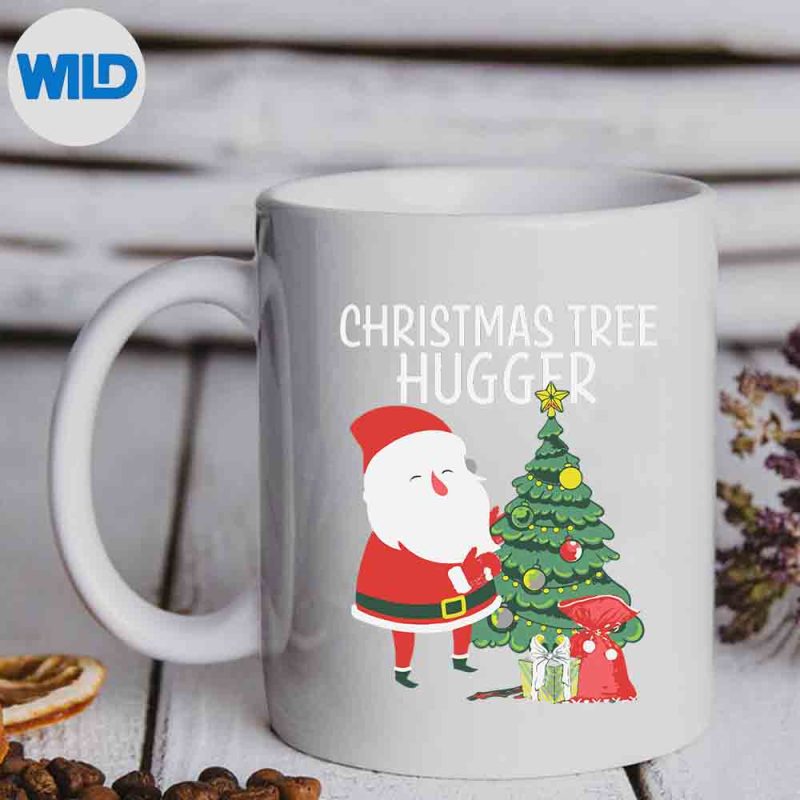 Christmas Tree Hugger SVG, Christmas Tree Hugger Santa Hugging A ...