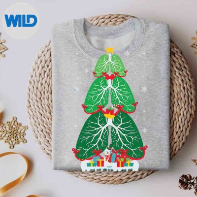 Lung Christmas Tree SVG, Lung Christmas Tree Respiratory Therapy Xmas ...