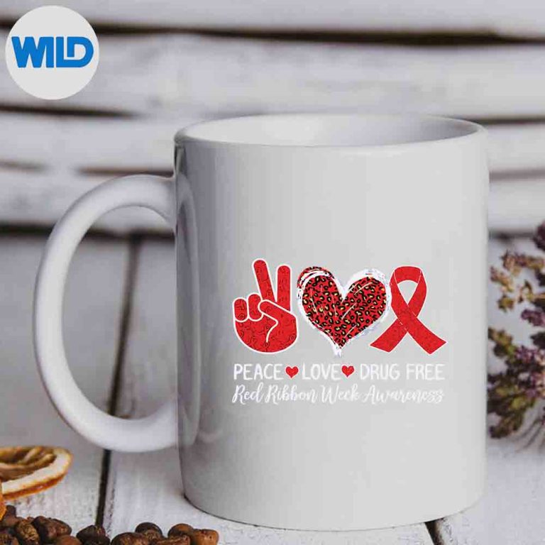 Red Ribbon Week SVG, Peace Love Drug Free Red Ribbon Week Awareness SVG ...