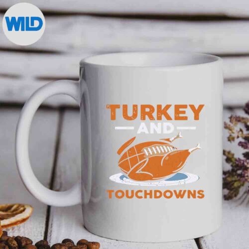 Thanksgiving Turkey SVG, Funny Thanksgiving Turkey And Touchdowns SVG ...