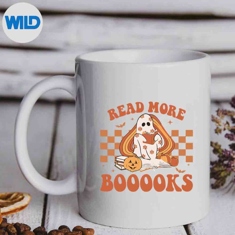 Ghost Halloween SVG, Booooks Ghost Halloween Read More Books Cute Boo ...