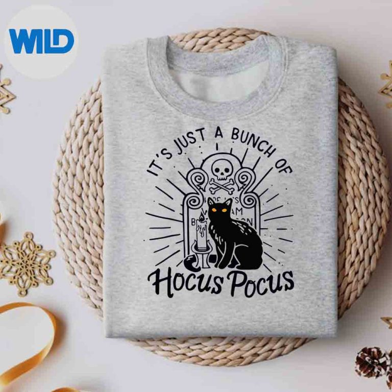 Hocus Pocus SVG, Vintage Halloween Black Cat Its Just A Bunch Of Hocus ...